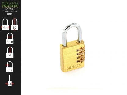 Securit 4 Dial 40mm Brass Combination Padlock – Wholesale Padlocks